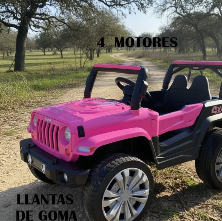 Montable Mini Rubicon 4x4 llantas de goma, con control remoto (Rosa ...